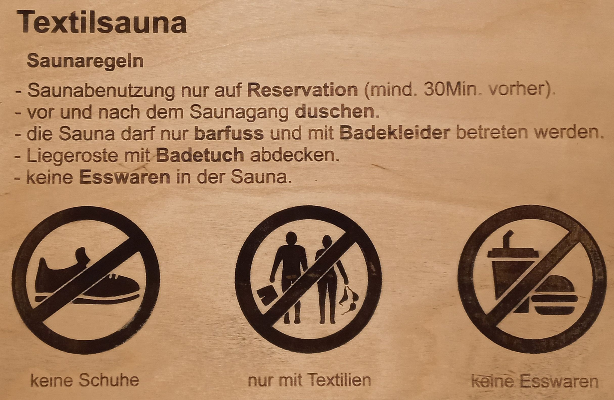 Saunaregeln - Freibad - Bergün - Bergbadi